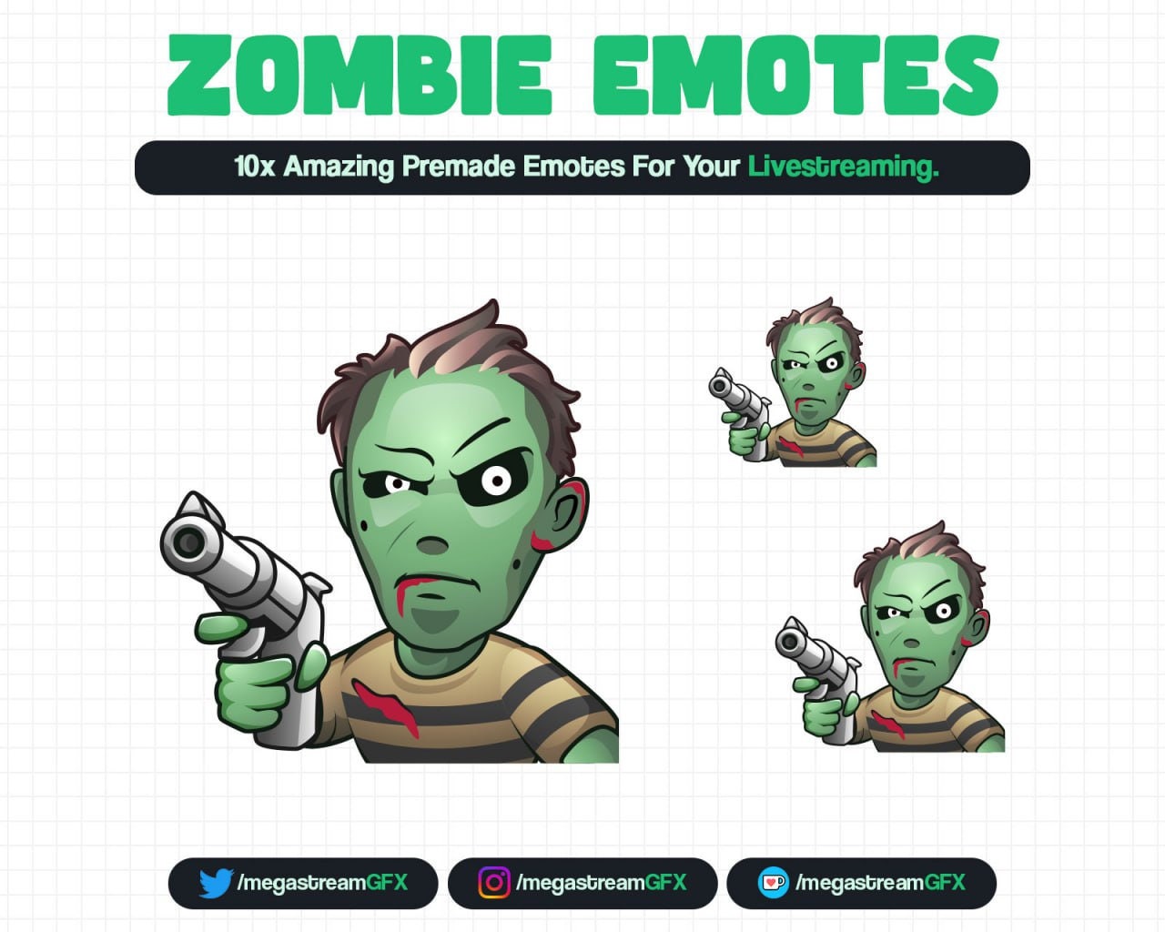 10x Zombie Twitch Emotes Horror Emotes Halloween Twitch - Etsy