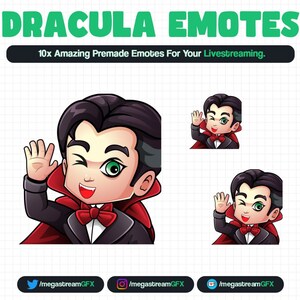 10x Dracula Twitch Emotes Horror Emotes Halloween Twitch Discord Emotes ...