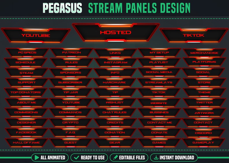 RED Streaming Overlay Twitch Overlay I Twitch Panels I Twitch Alert I ...