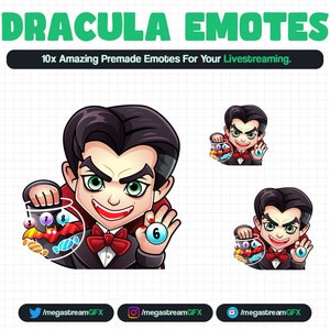 10x Dracula Twitch Emotes Horror Emotes Halloween Twitch Discord Emotes ...