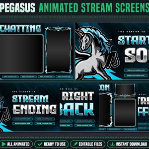 Pegasus Overlay Pack Mythology Overlay Animal Overlays Overlay for Twitch/dicscord /youtube/kick ...