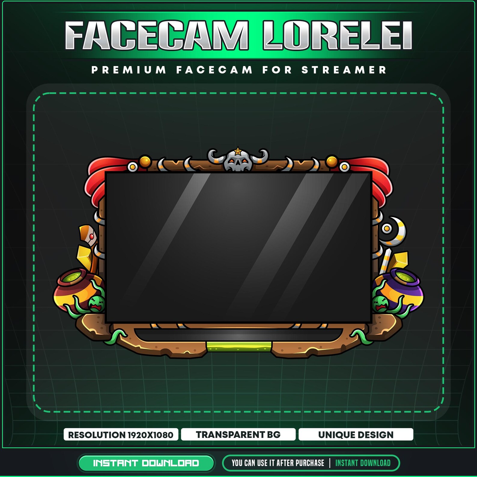 Webcame Overlay With Supernatural Theme - Camera Border for Streaming ...