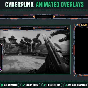 Cyberpunk Stream Overlay Package | Cyberpunk Twitch Package | Cyberpunk ...