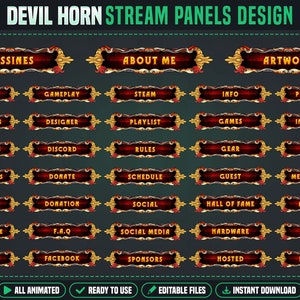 Devil Horn Stream Overlay Package Devil Horn Twitch Package Devil Horn ...
