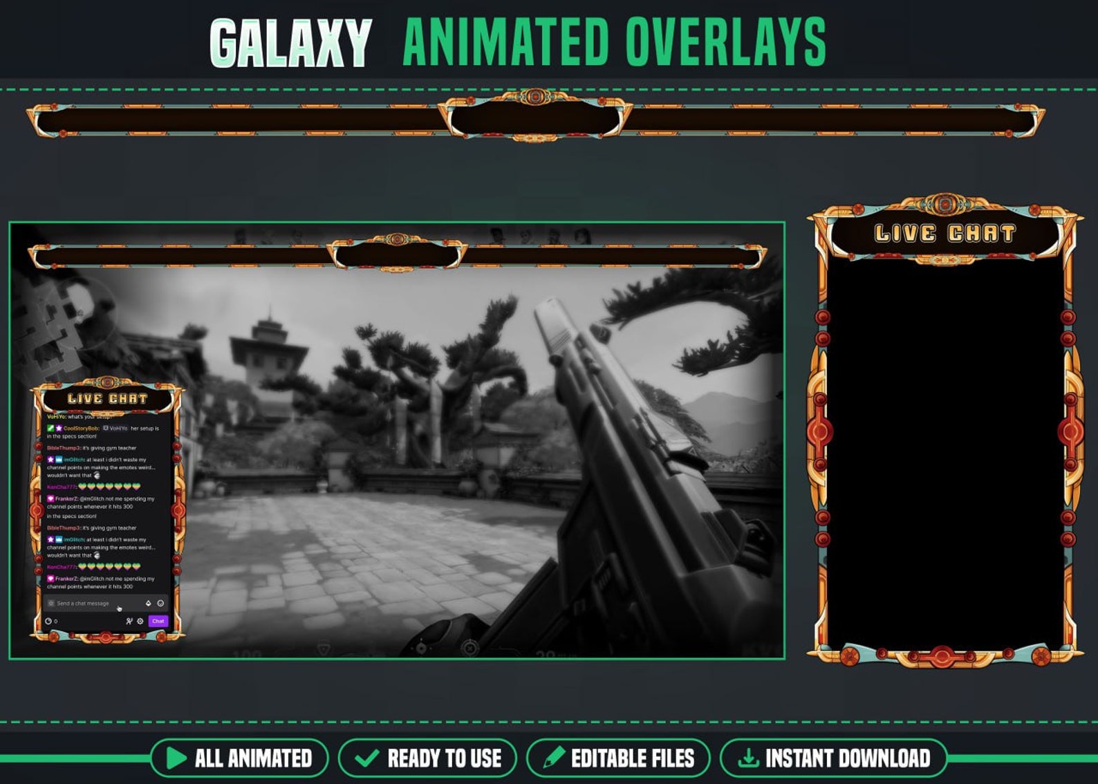 Space Galaxy Stream Overlay Package | Galaxy Twitch Package | Space ...