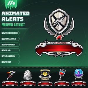 Gray Artifact Theme Alert Pack Medieval Theme Alert Premade Twitch ...