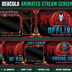 Dracula Stream Overlay Package Dracula Twitch Package Dracula Kick ...