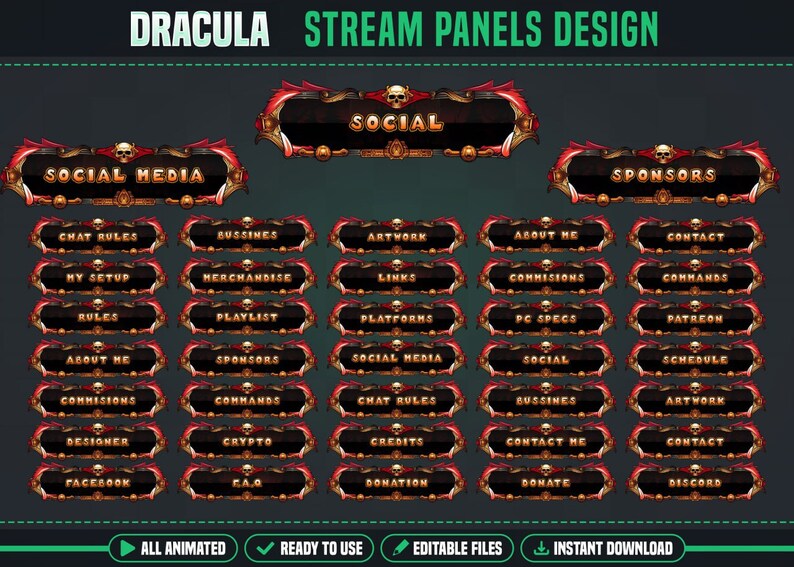 Dracula Stream Overlay Package Dracula Twitch Package Dracula Kick ...