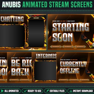 Anubis Stream Overlay Package Egyptian Thematic Overlay Overlay for ...