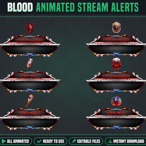 Blood Stream Overlay Package blood Twitch Overlay Twitch Webcam Overlay ...