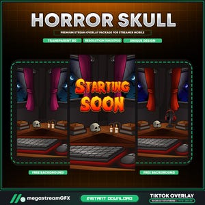 Horror Skull Tiktok Overlay Tiktok Overlay With Skeleton, Horror ...