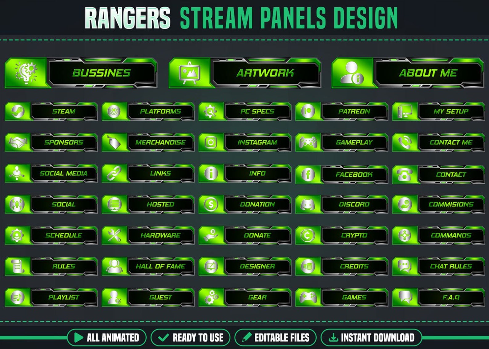 Professional Green Overlay for Stream Green Theme Overlay Clean Overlay ...