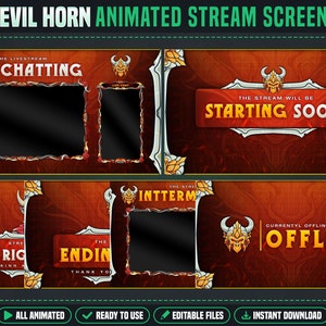 Devil Horn Stream Overlay Package Devil Horn Twitch Package Devil Horn ...