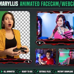 Stream Overlay Package Red Clean Stream Overlays for Twitch, Youtube ...