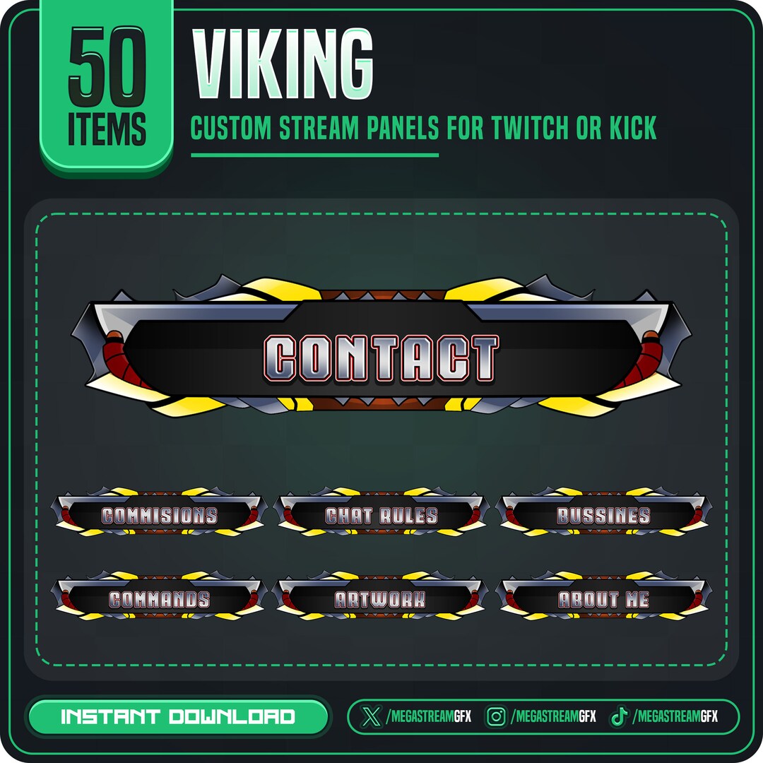 50x Wikinger Panels Viking Twitch Panels Text Twitch Panels anpassen ...