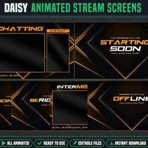 Yellow Streaming Overlay Twitch Overlay I Twitch Panels I Twitch Alert ...