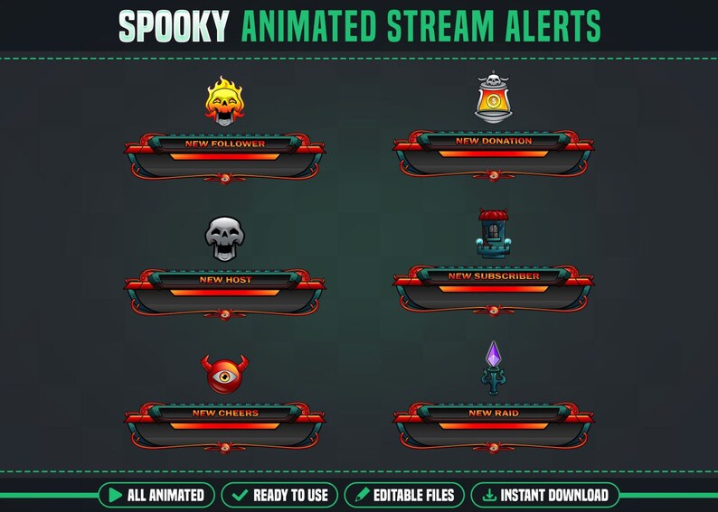 House Haunted Stream Overlay Package Horror Twitch Overlay Twitch ...