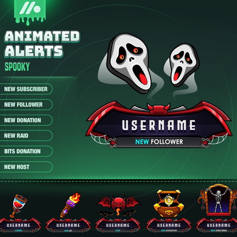 Halloween Theme Alert Premade Twitch Alert Stream Alerts for Twitch ...