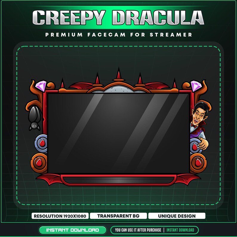 Facecam Horror Dracula Horror, Creepy, Halloween Webcam for Streaming ...