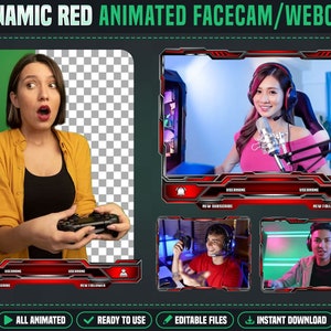 Professional Red Overlay Clean Overlay Twitch Overlay stream Package ...