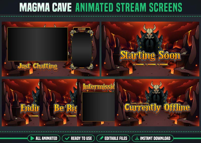 Volcanic Stream Overlay Package Stream Overlay in Demonic, Volcano ...