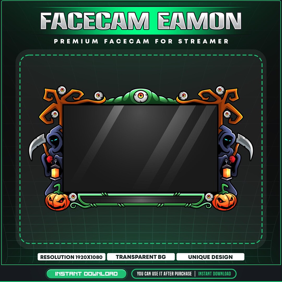 Grim Reaper Webcam Overlay Webcam Camera Border With Halloween, Horror ...