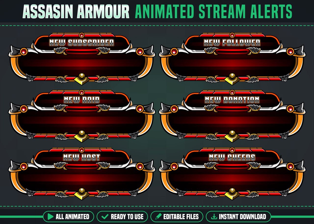 Assasin Armour Twitch Overlay Overlay Display Overlay for Twitch ...