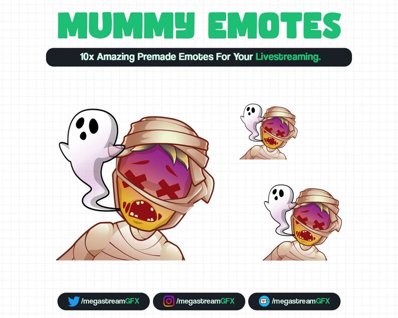 10x Mummy Twitch Emotes Horror Emotes Halloween Twitch - Etsy