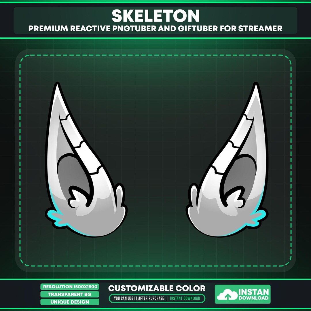 Vtuber Accessories Ears Skeleton Vtuber Accessories With Horror ...