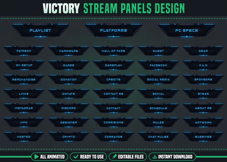 Professional Blue Stream Overlay I Twitch Overlay I Twitch - Etsy