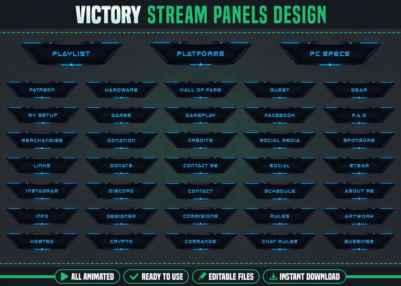 Professional Blue Stream Overlay I Twitch Overlay I Twitch - Etsy
