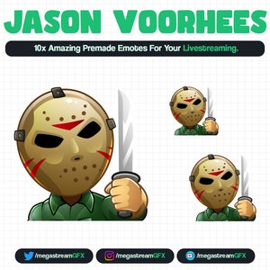 10x Jason Voorhees Twitch Emotes Horror Emotes Halloween Twitch Discord ...