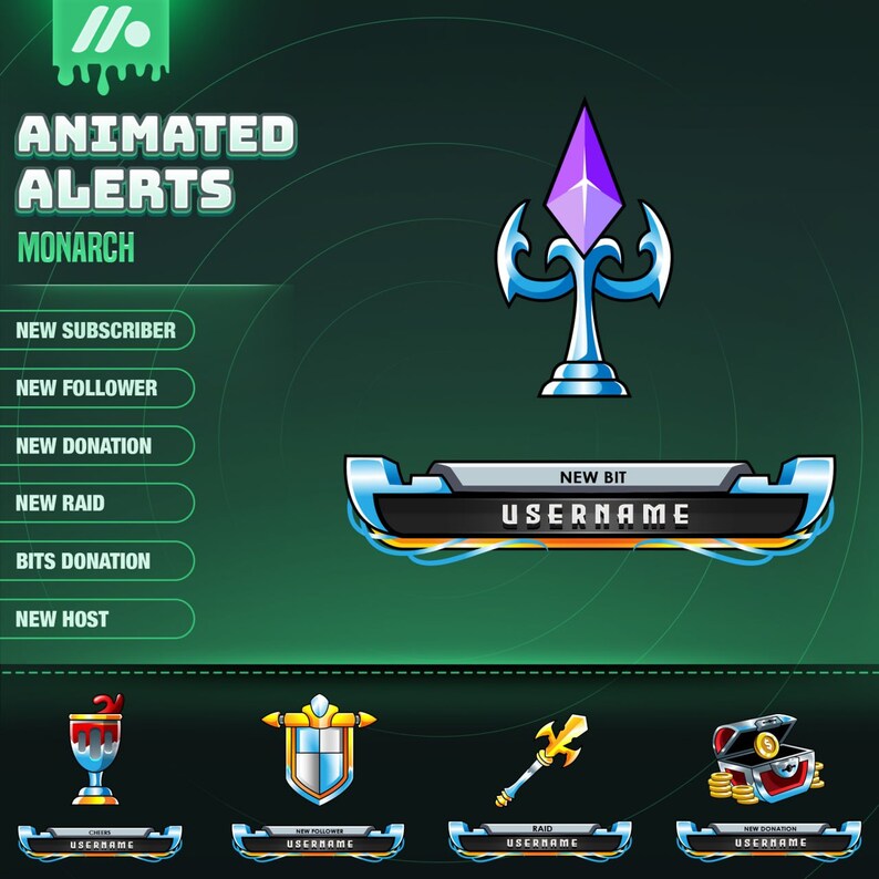 Monarch Stream Alert Pack Kingdom Theme Alert Premade Twitch Alert ...
