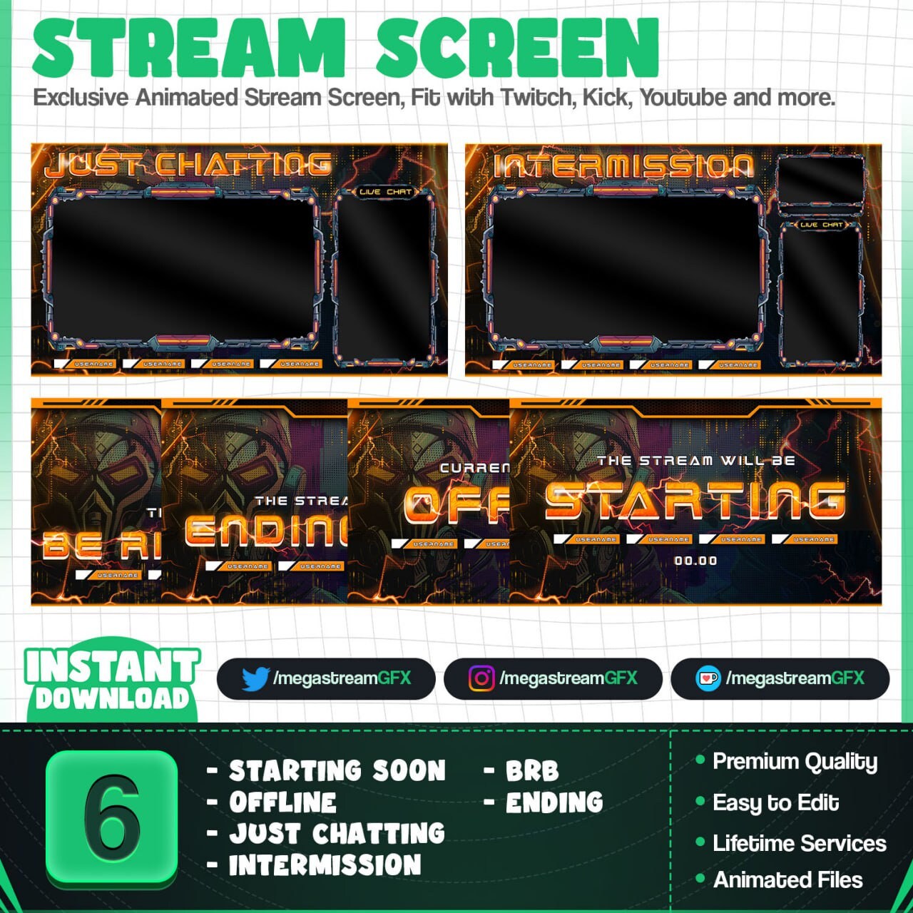 Cyberpunk Animated Stream Overlay Package Cyberpunk Twitch - Etsy Australia