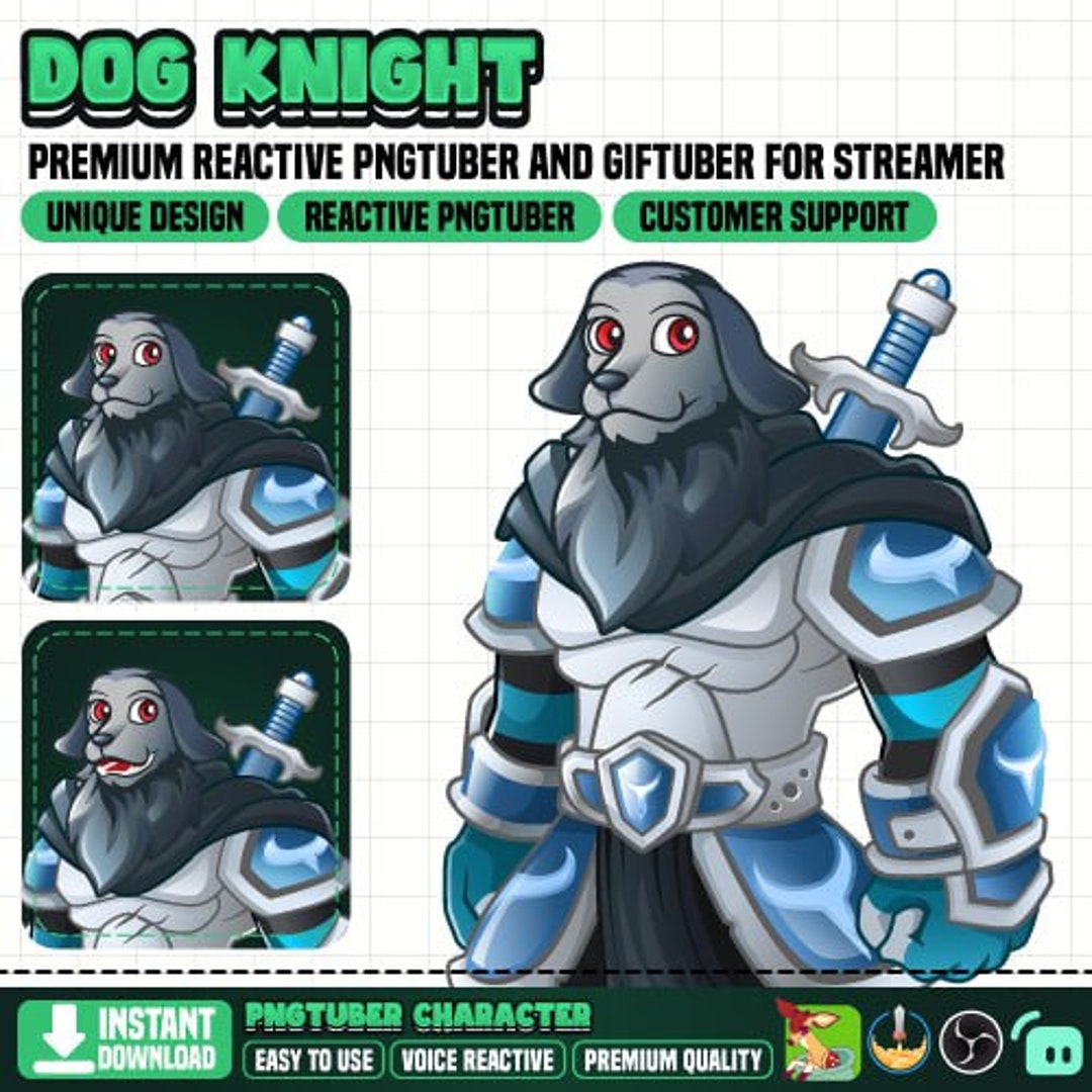 Dog Knight Pngtuber Premade Pngtuber Pngtuber Animal for Gaming ...