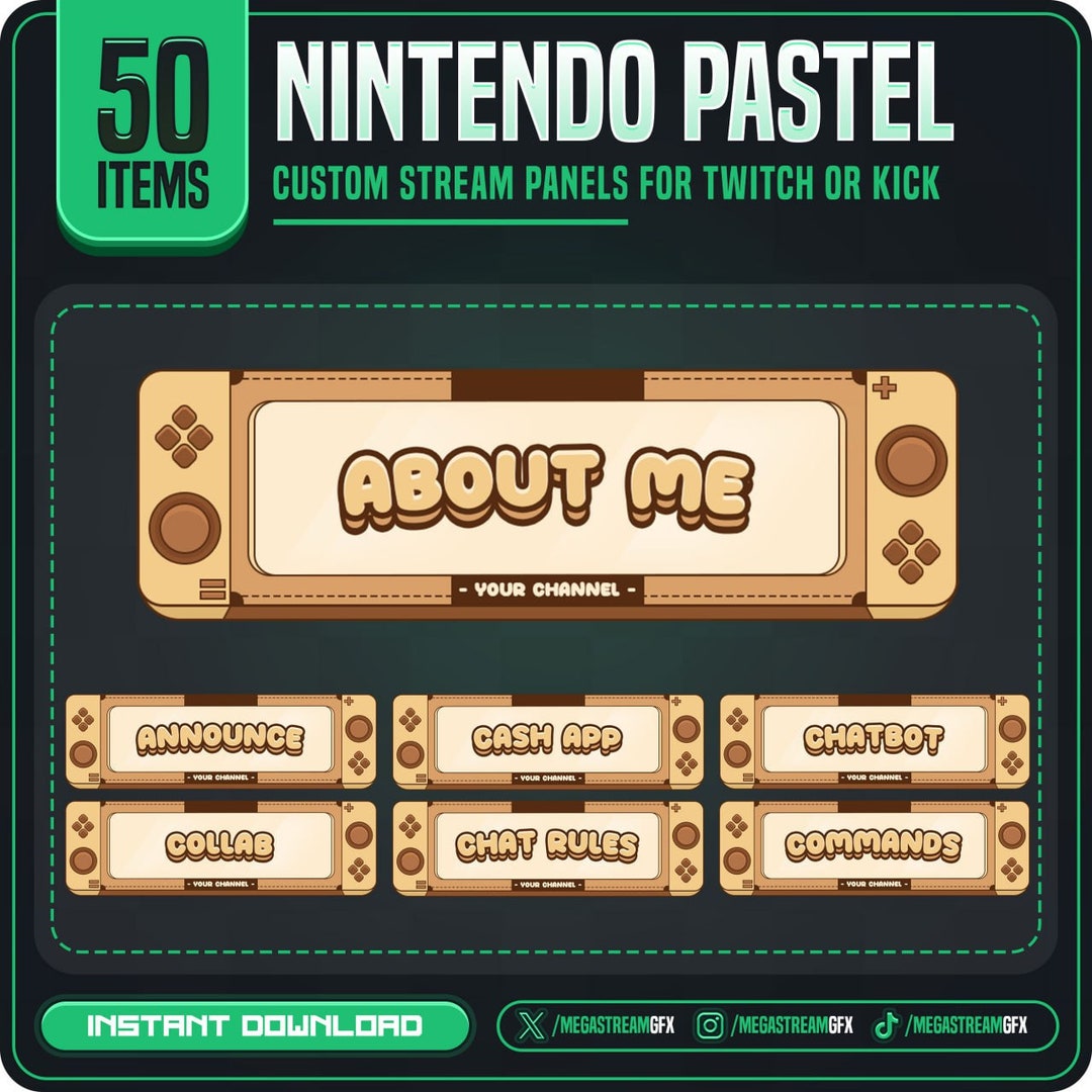 Nitendo Switch Twitch Panels | Pastel Twitch Panels | Customize Text ...
