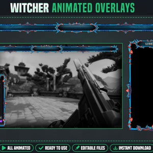 Witcher Stream Overlay Package Witcher Twitch Package Witcher Kick Overlay Horror Stream Overlay ...