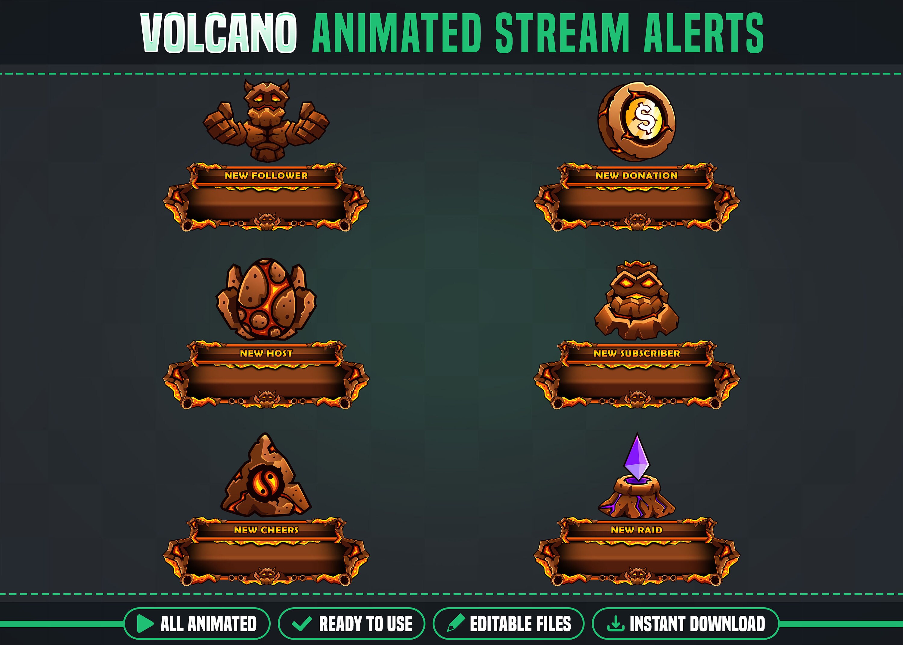 Volcano Magma Stream Overlay Package Thematic Overlay Overlay for ...