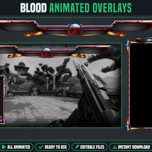 Blood Stream Overlay Package blood Twitch Overlay Twitch Webcam Overlay ...
