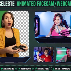 Professional Cyan Stream Overlay I Twitch Overlay I Twitch Panels I ...