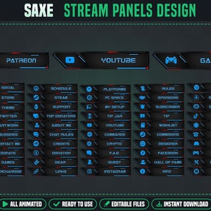 Professional Blue Stream Overlay I Twitch Overlay I Twitch Panels I ...