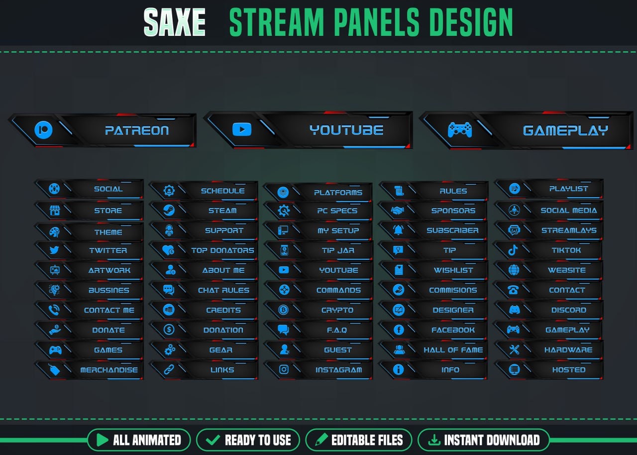 Professional Blue Stream Overlay I Twitch Overlay I Twitch - Etsy