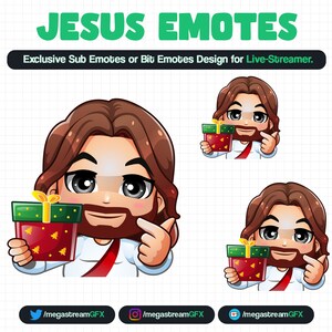 10x Jesus Emotes for Twitch Christmas Theme Emotes Youtube Emotes ...