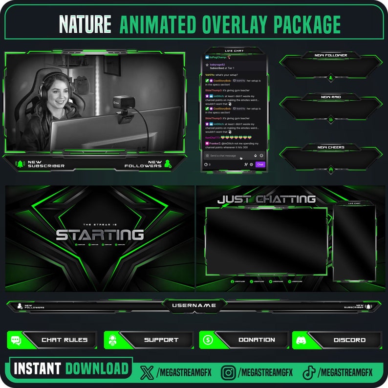 Nature Streaming Overlay Twitch Overlay I Twitch Panels I - Etsy