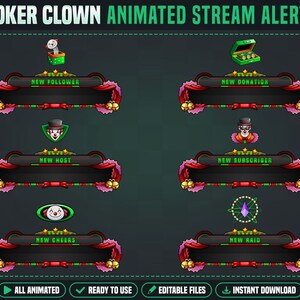 Clown Joker Stream Overlay Package - Overlay for Twitch/dicscord ...