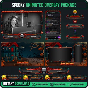 House Haunted Stream Overlay Package Horror Twitch Overlay Twitch ...