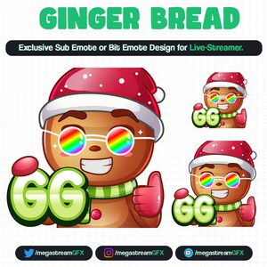 10x Ginger Bread Emotes for Twitch Christmas Twitch Emotes Youtube ...