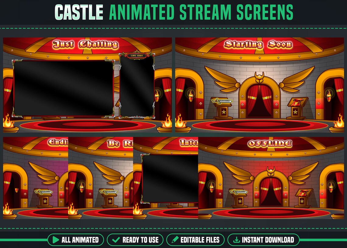 Horror Castle Stream Overlay Package horror Castle Twitch Overlay ...