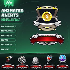 Gray Artifact Theme Alert Pack Medieval Theme Alert Premade Twitch ...