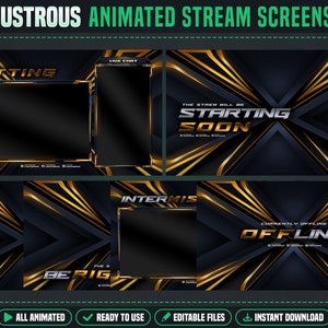 Professional GOLD Stream Overlay I Twitch Overlay I Twitch Panels I ...